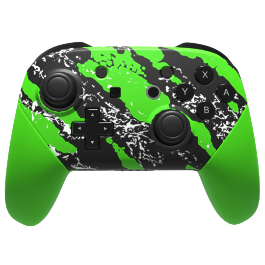 Green Splatter – Switch Pro – Custom Controller | Controller Chaos