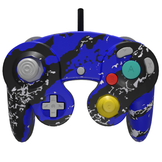 Blue Splatter – Gamecube – Custom Controller | Controller Chaos