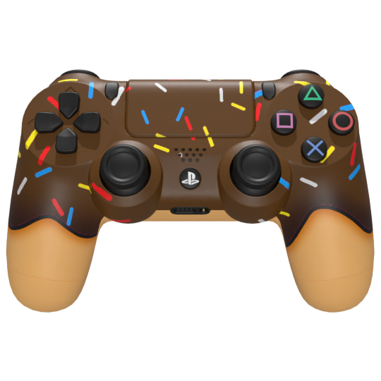 Glazed Fresh Chocolate Donut – PS4 – Custom Controller – Controller Chaos