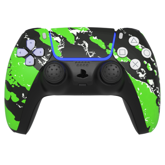 Green Splatter – PS5 – Custom E Sports Controller | Controller Chaos