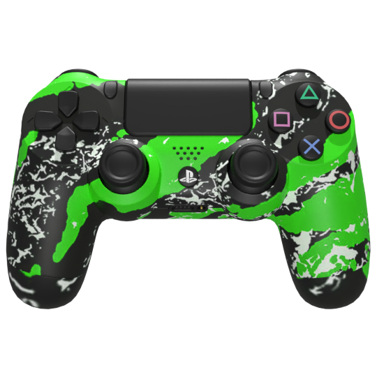 Green Splatter – PS4 – Custom Controller | Controller Chaos