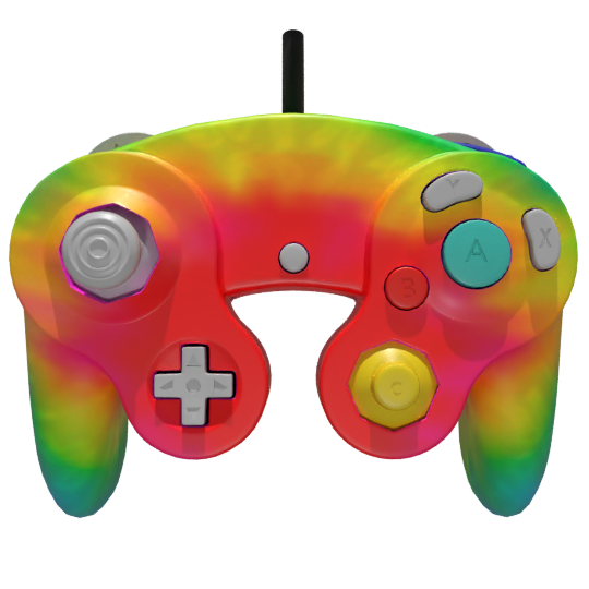 Neon Tie Dye – Gamecube – Custom Controller | Controller Chaos