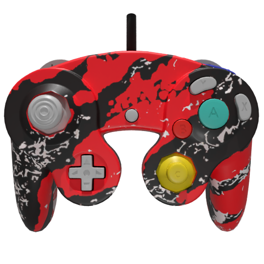 Red Splatter – Gamecube – Custom Controller | Controller Chaos