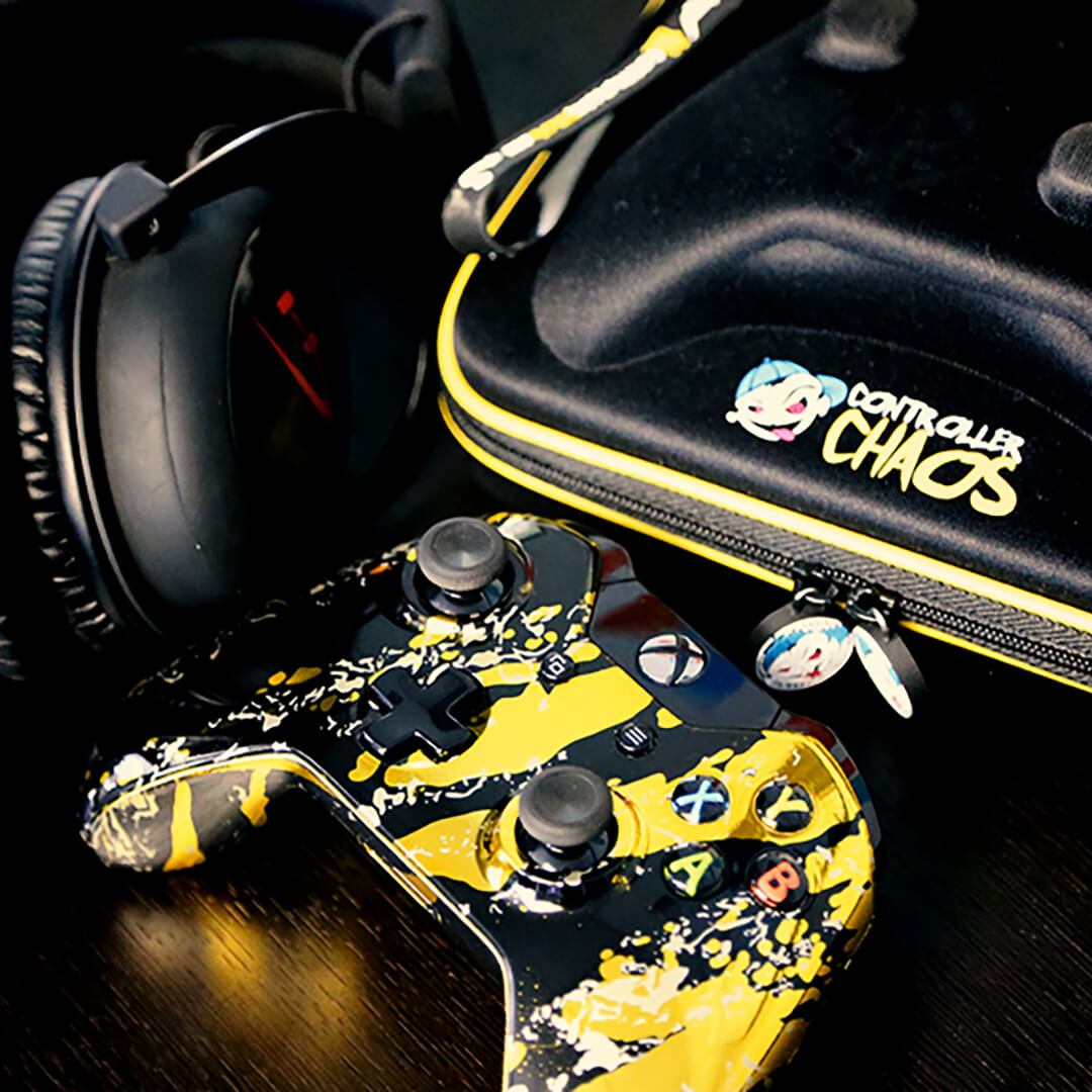 Chrome Gold Splatter – Nintendo Switch Pro – Custom Controller ...
