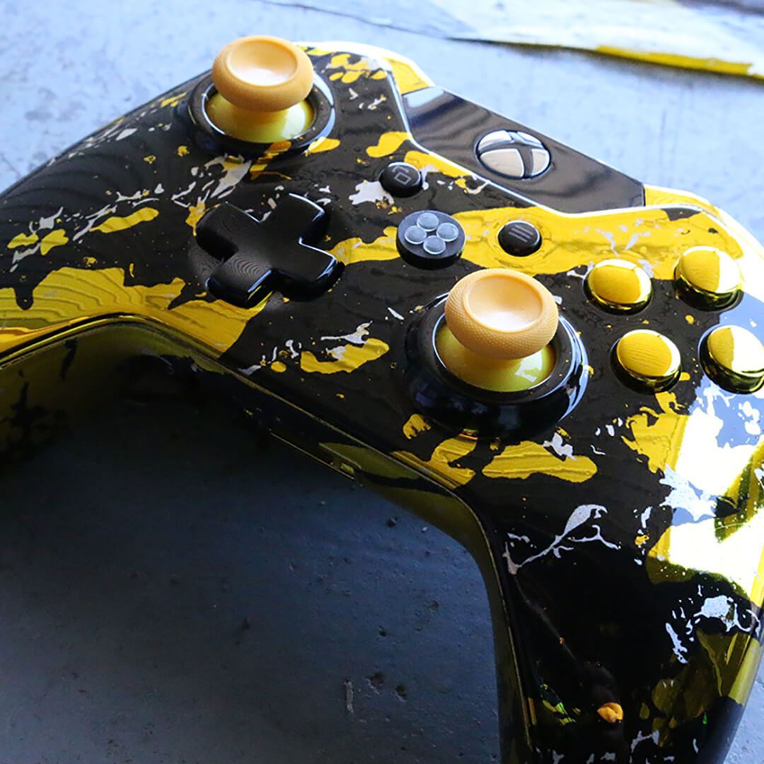 Chrome Gold Splatter – Gamecube – Nintendo Custom Controller ...